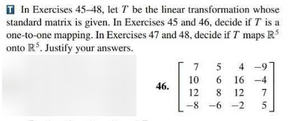 Solved T In Exercises 45−48, let T be the linear | Chegg.com