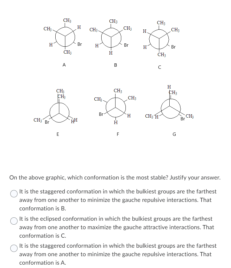Solved On the above graphic, which conformation is the most | Chegg.com