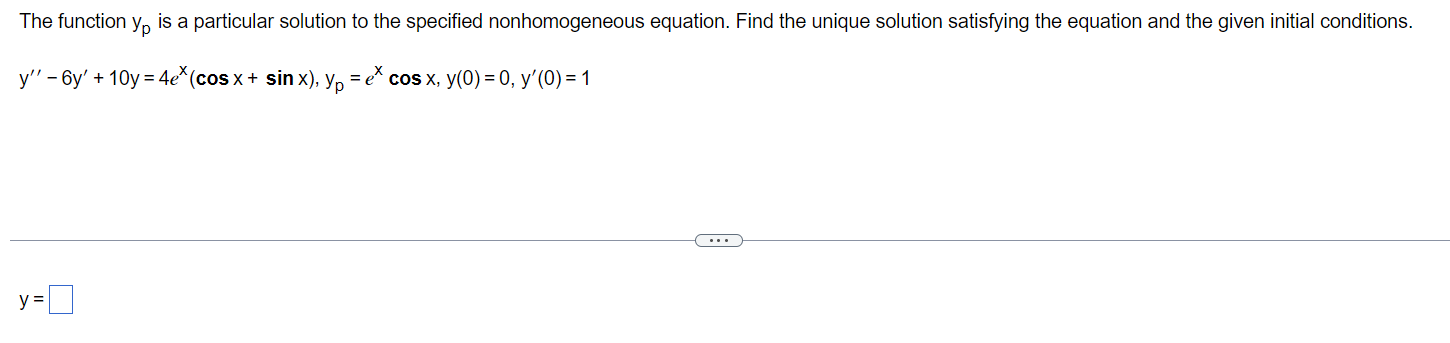 Solved The function yp is a particular solution to the | Chegg.com