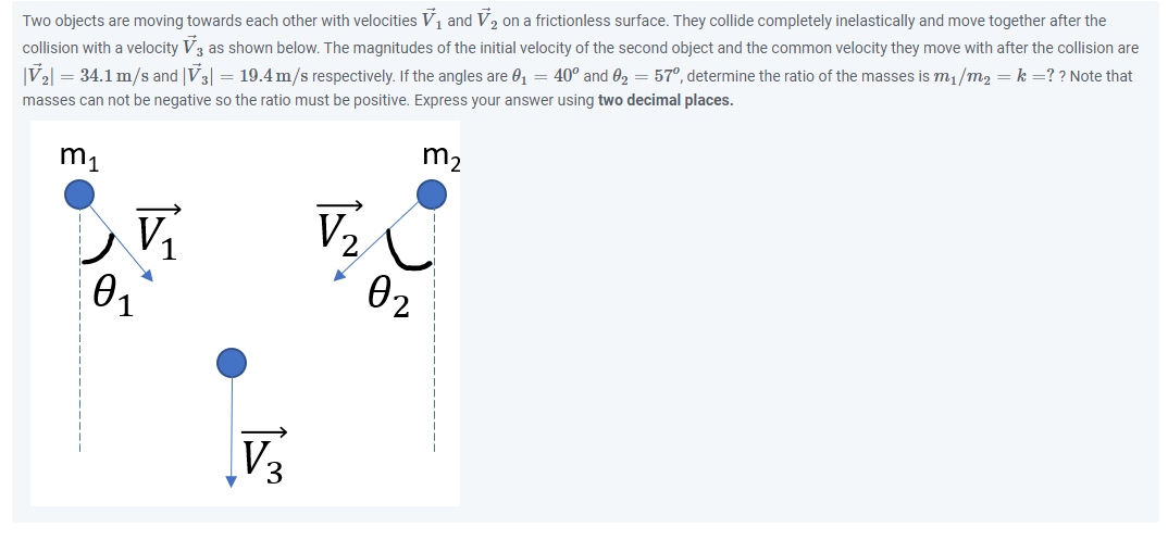 Solved Two objects are moving towards each other with | Chegg.com