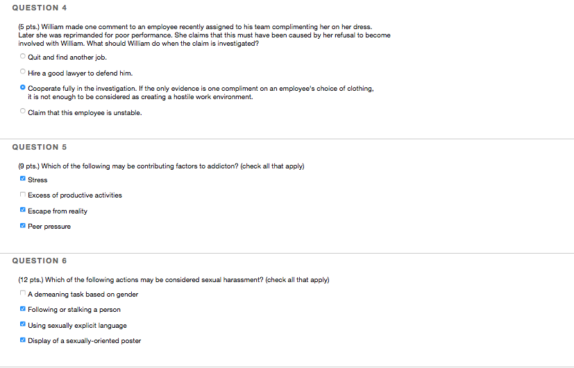 Solved QUESTION 4 (5 pts.) William made one comment to an | Chegg.com