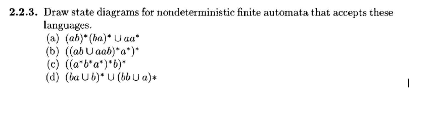 Solved 2.2.3. Draw state diagrams for nondeterministic | Chegg.com
