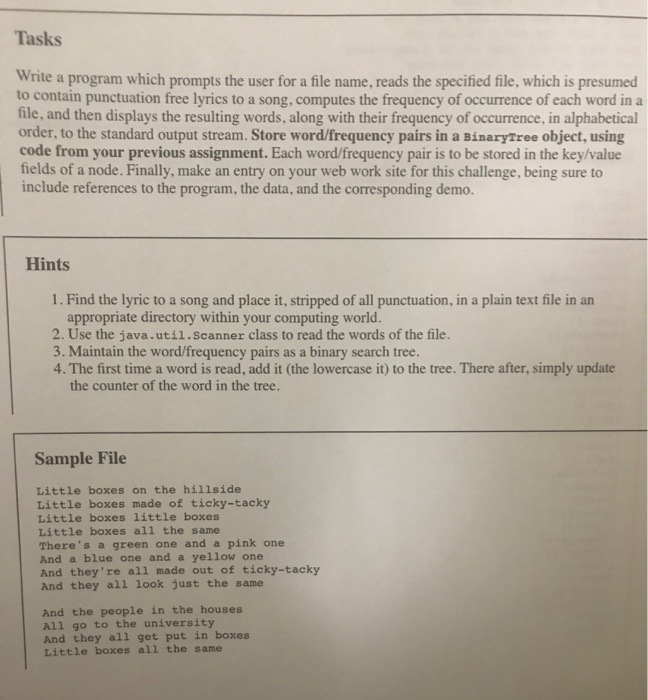 Solved Tasks Write a program which prompts the user for a | Chegg.com