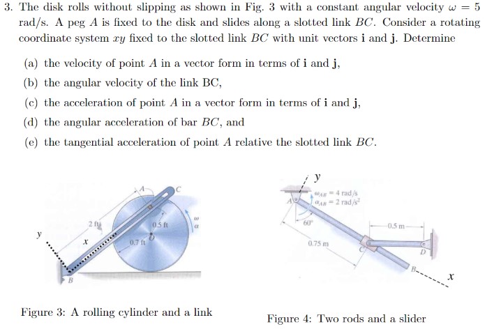 Solved The disk rolls without slipping as shown in Fig. 3 | Chegg.com