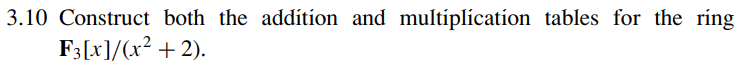 Solved 3.10 Construct both the addition and multiplication | Chegg.com