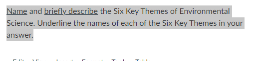 Solved Name and briefly describe the Six Key Themes of | Chegg.com