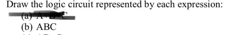 Solved Draw the logic circuit represented by each | Chegg.com