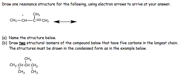 Solved Draw one resonance structure for the following using | Chegg.com