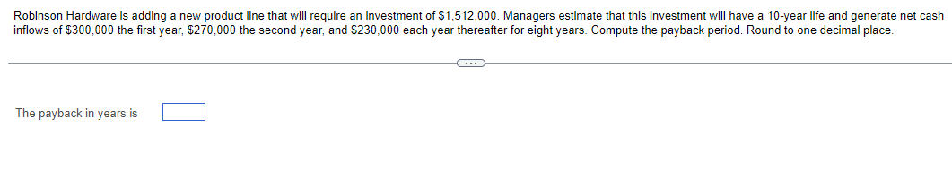 Solved Robinson Hardware is adding a new product line that | Chegg.com