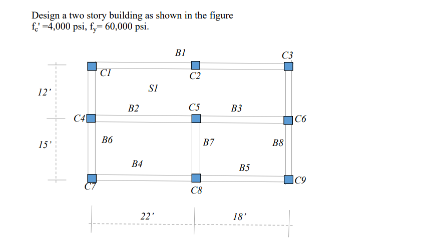 Solved Design a two story building as shown in the figure | Chegg.com