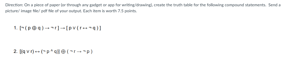 Solved Direction: On a piece of paper (or through any gadget | Chegg.com