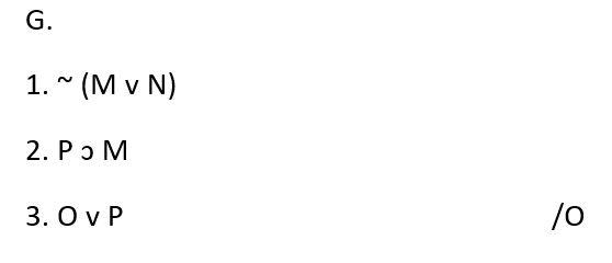 Solved G. 1. ~(MvN) N 2. PM 3. OVP 10 | Chegg.com