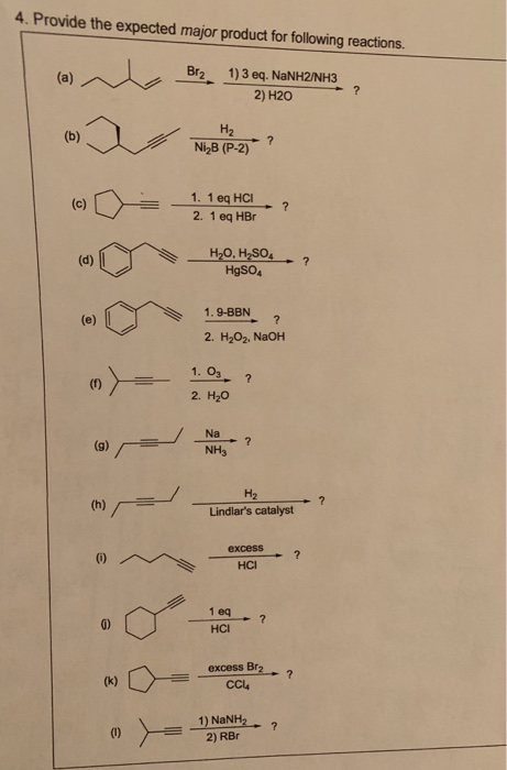 Solved Provide the expected major product for following | Chegg.com