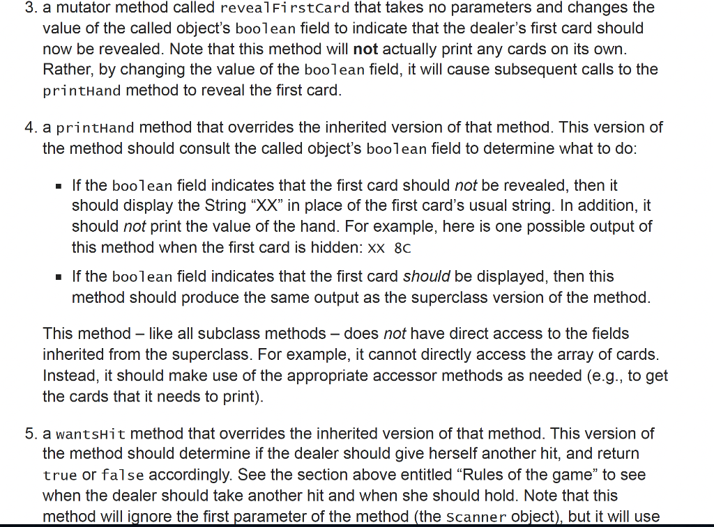 Solved Task 3: create a blueprint class for the dealer The | Chegg.com