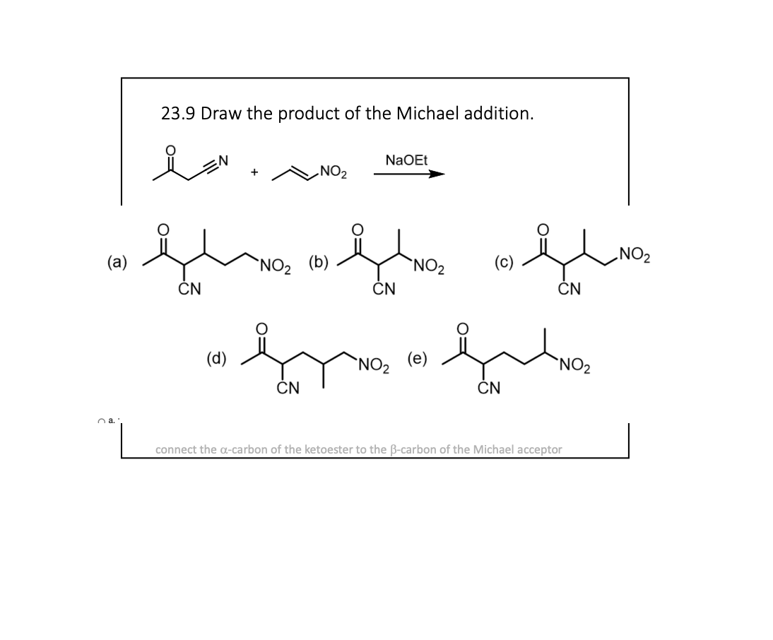 Solved 23.9 Draw the product of the Michael addition. NaOEt | Chegg.com