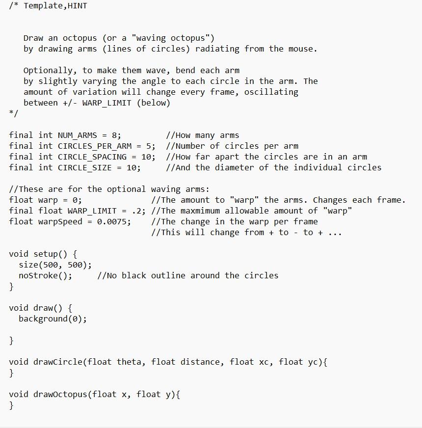 Solved In this exercise, you will draw an "octopus" graphic | Chegg.com