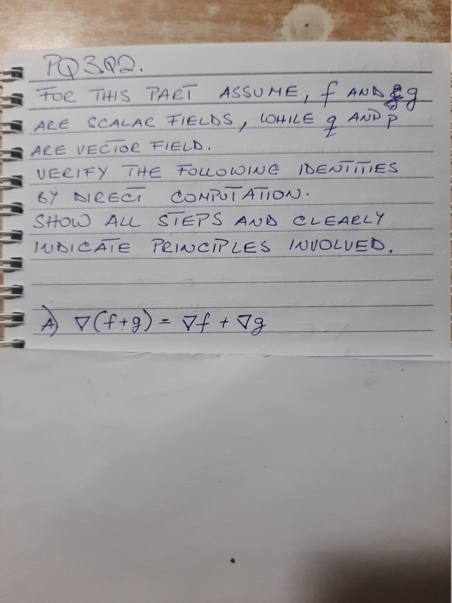 Solved PQ3Q2. for this part assume, f and \&g are scalar | Chegg.com