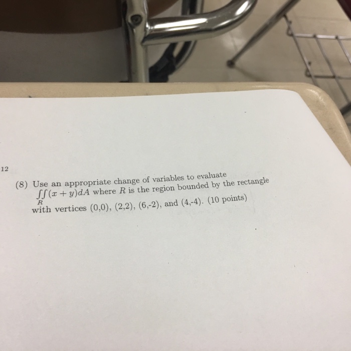 Solved Use an appropriate change of variables to evaluate | Chegg.com
