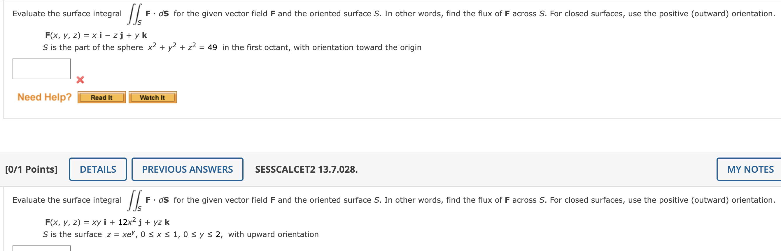 F(x,y,z)=xi−zj+yk S is the part of the sphere | Chegg.com