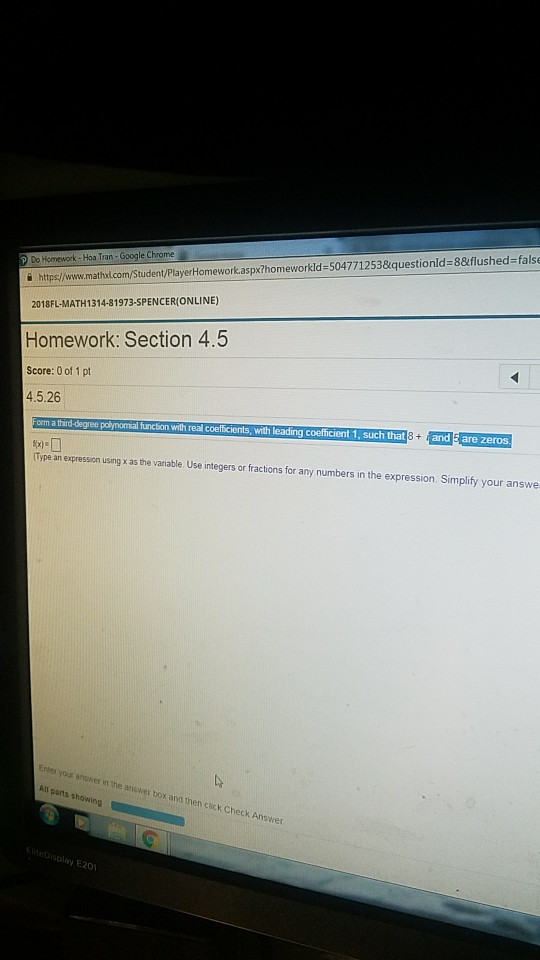 Solved Form A Third Degree Polynomial Function With Real 4897