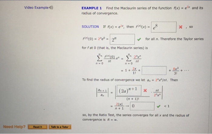 Solved Video Example EXAMPLE 1 Find the Maclaurin series of | Chegg.com