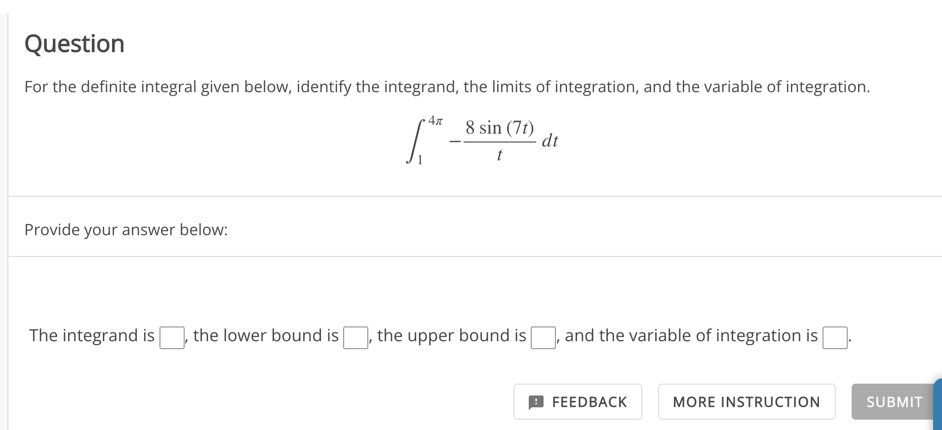 Solved For the definite integral given below, identify the | Chegg.com
