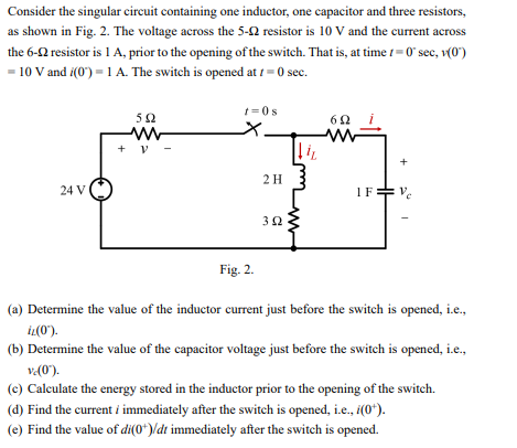Solved Consider the singular circuit containing one | Chegg.com