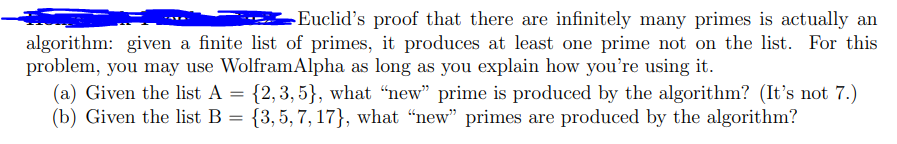 Solved -Euclid's proof that there are infinitely many primes | Chegg.com