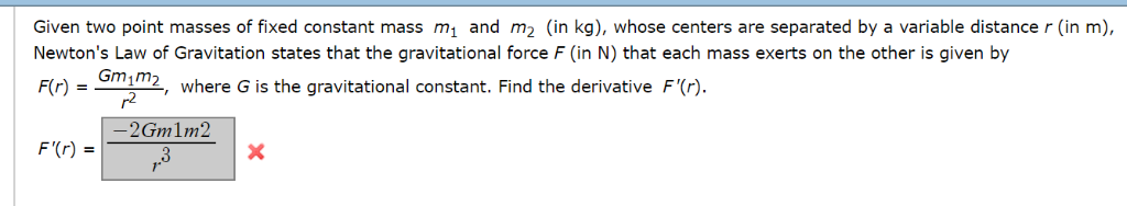 Solved Given two point masses of fixed constant mass m1 and | Chegg.com