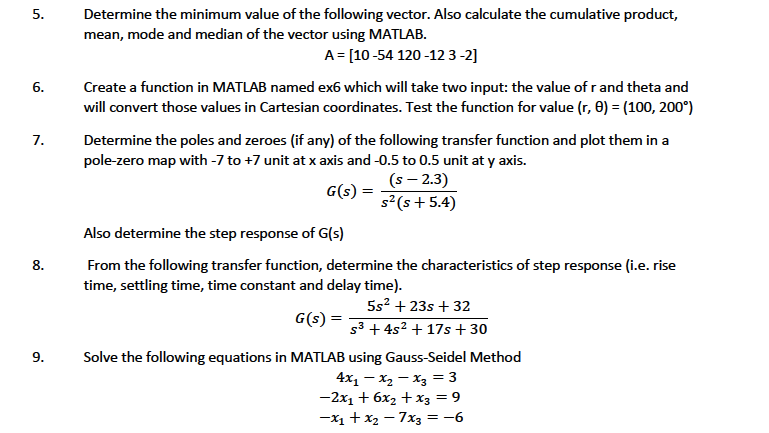 Solved Determine the minimum value of the following vector. | Chegg.com