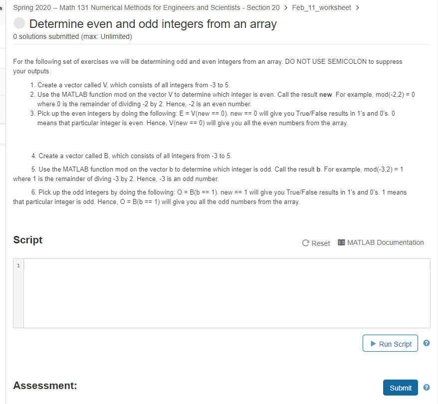 Solved Spring 2020 -- Math 131 Numerical Methods for | Chegg.com