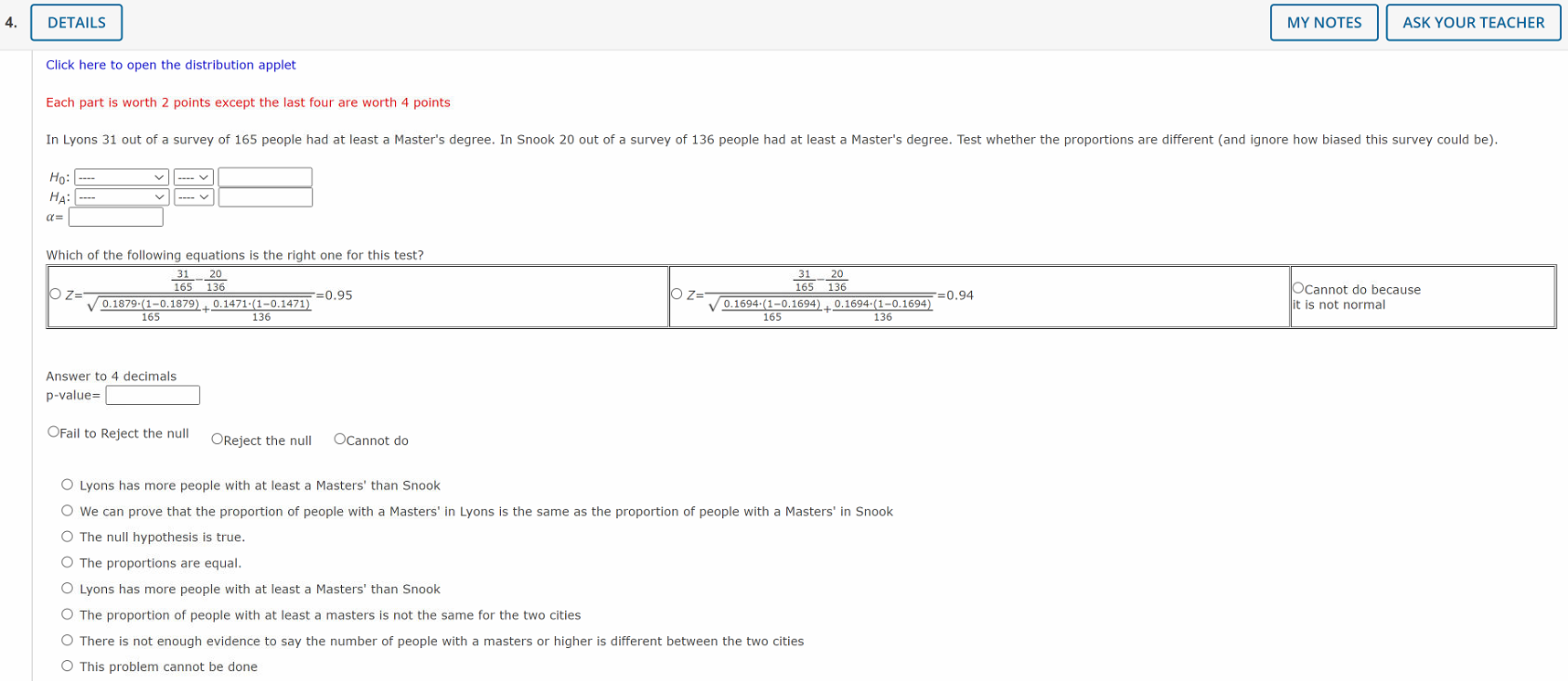 Solved 4. DETAILS MY NOTES ASK YOUR TEACHER Click here to | Chegg.com
