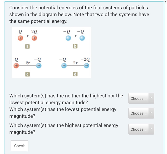 Solved Consider the potential energies of the four systems | Chegg.com