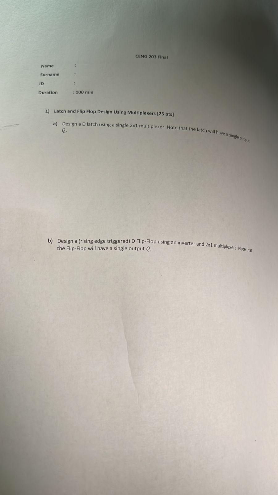 Solved 1) Latch and Flip Flop Design Using Multiplexers [25 | Chegg.com