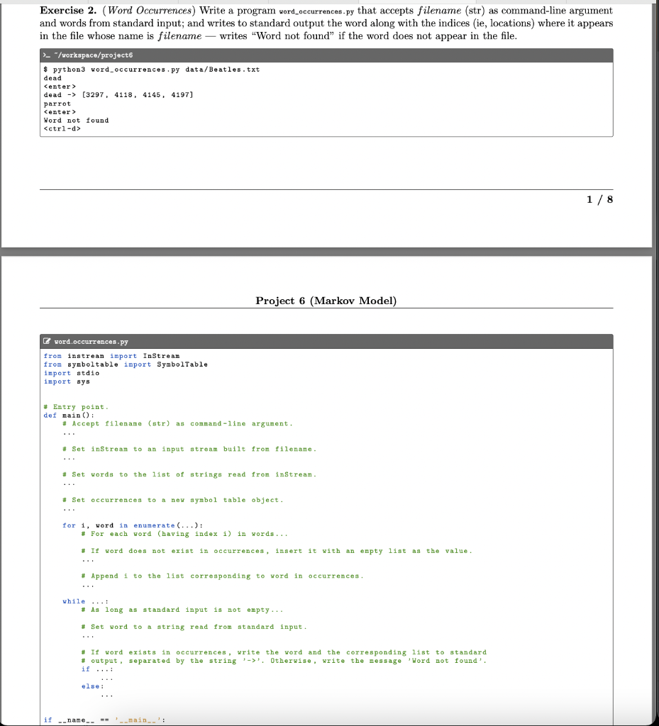 Solved Exercise 2. (Word Occurrences) Write a program | Chegg.com