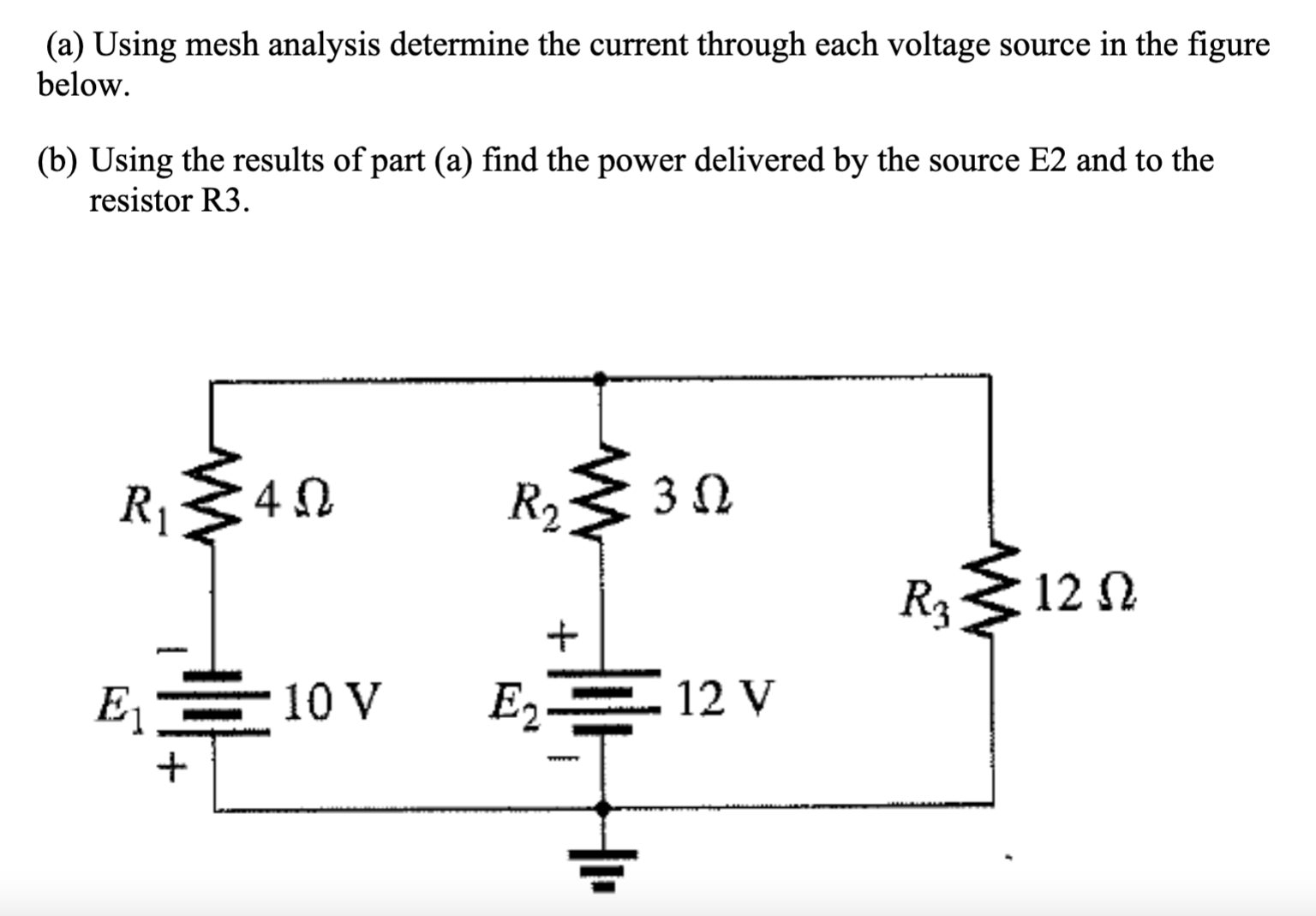 Solved (a) Using mesh analysis determine the current through | Chegg.com