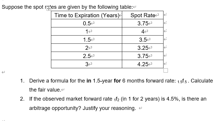 1 1 Suppose the spot rates are given by the following | Chegg.com