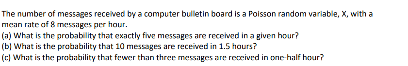 Solved The number of messages received by a computer | Chegg.com