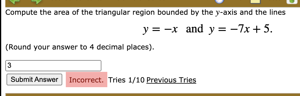 Solved Compute the area of the triangular region bounded by | Chegg.com