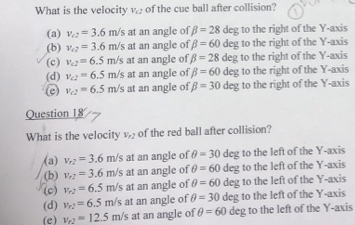 Vc1 = 7.50 m/s what is the velocity Vc2 of the cue | Chegg.com