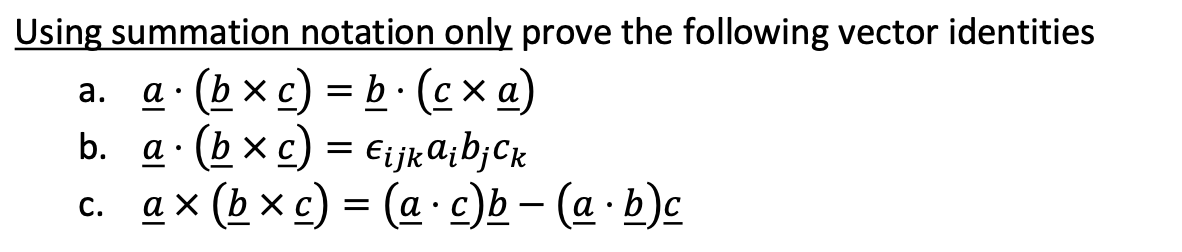 Solved a. . - Using summation notation only prove the | Chegg.com