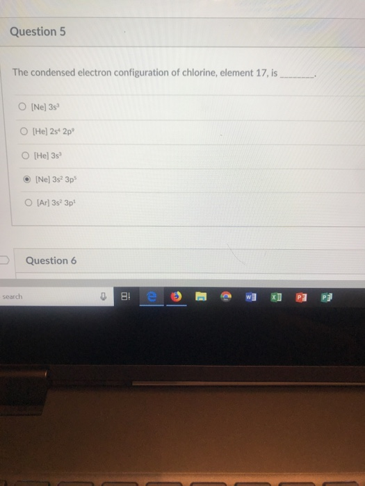 Solved Question 5 The condensed electron configuration of | Chegg.com