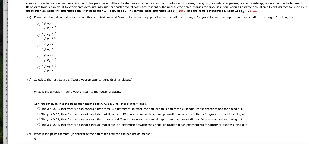 Solved Population 2 Using The Difference Data With