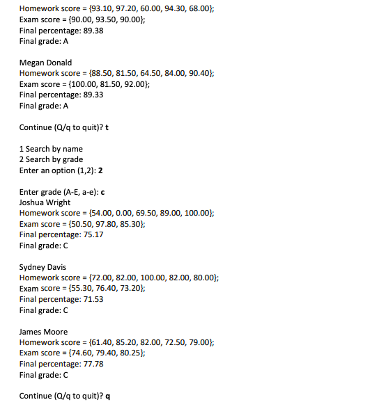Solved Problem 1 (70 points) Grade calculation Write an | Chegg.com