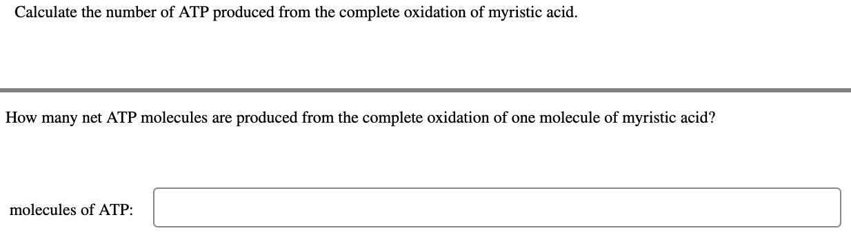 Solved Calculate the number of ATP produced from the | Chegg.com