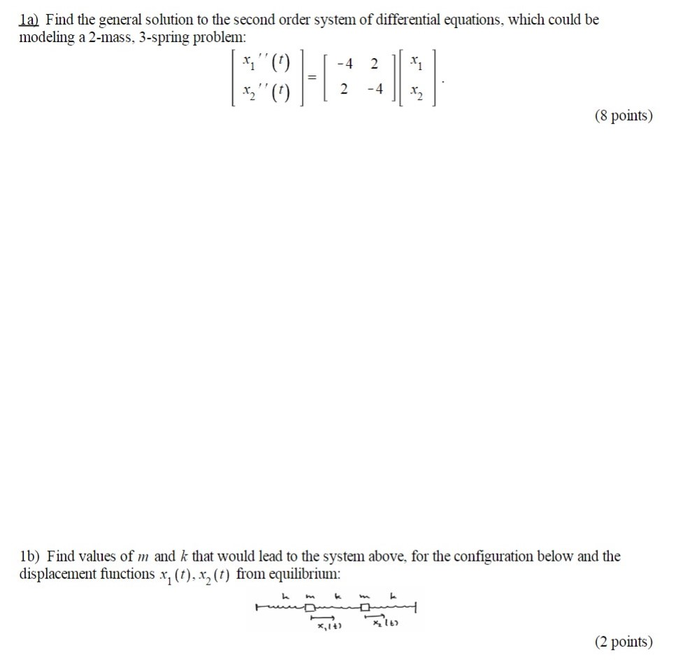 Solved la) Find the general solution to the second order | Chegg.com