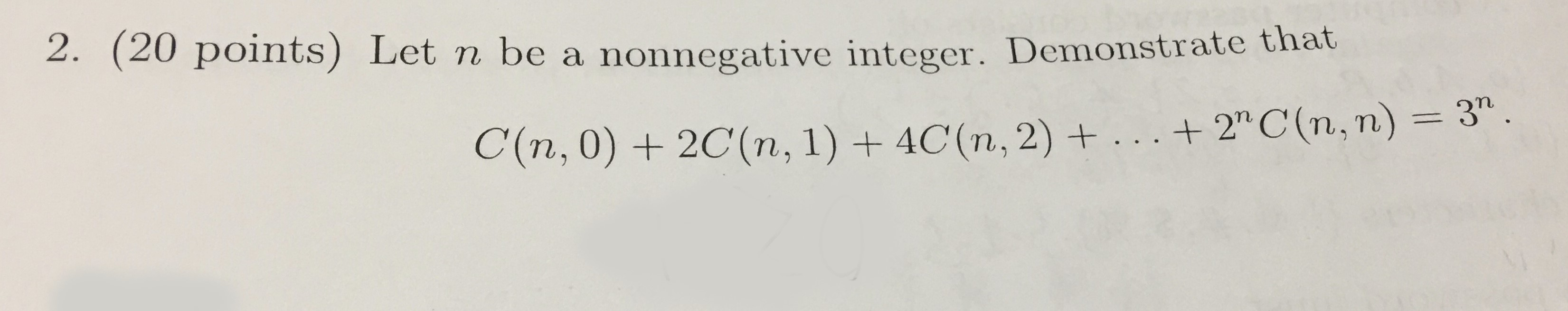 Solved 2. (20 points) Let n be a nonnegative integer. | Chegg.com