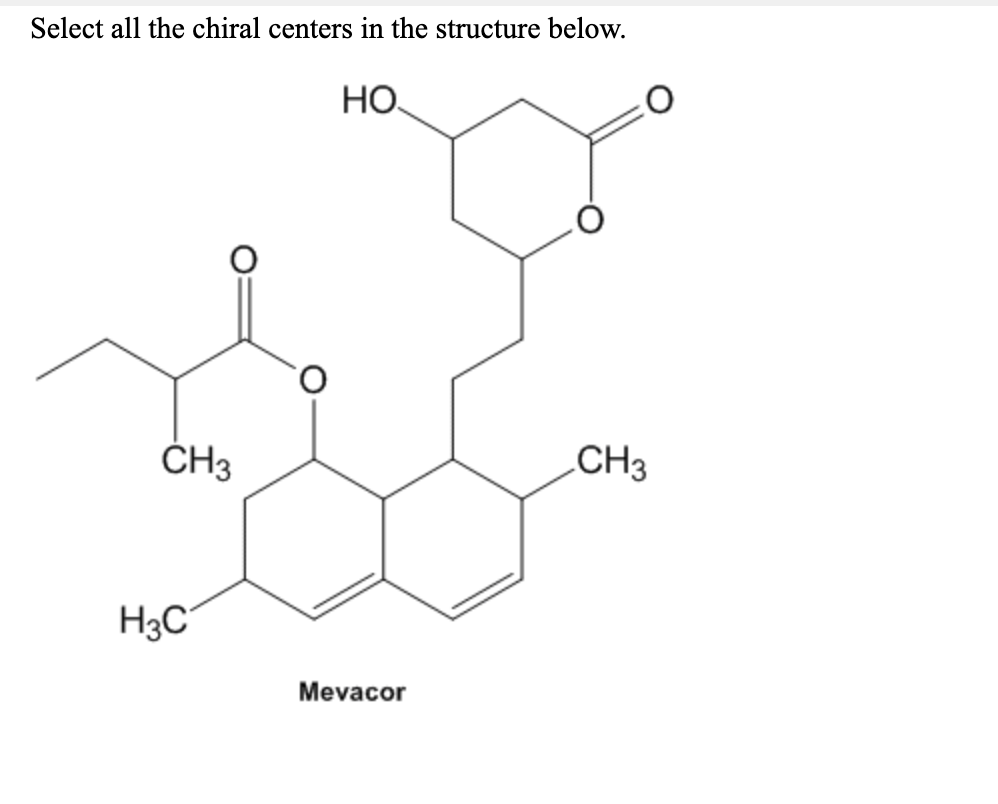 Solved Select all the chiral centers in the structure below. | Chegg.com