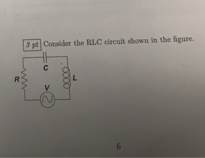 Solved 3 pt Consider the RLC circuit shown in the figure. | Chegg.com