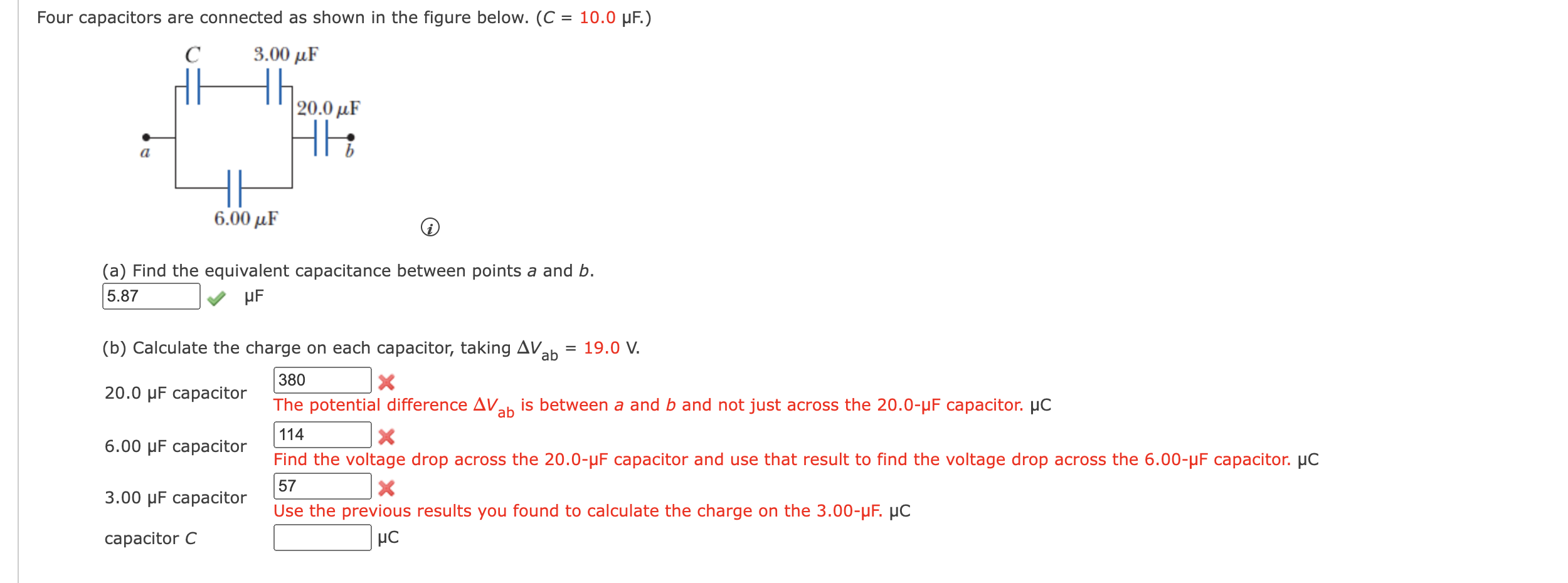 Solved Four capacitors are connected as shown in the figure | Chegg.com